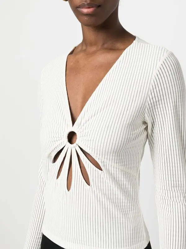 Collina Strada Cut-out Detailing V-neck Top