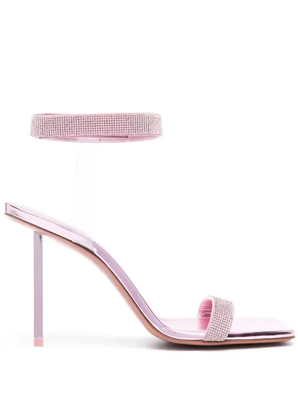 Amina Muaddi Rih 110mm Crystal-embellishment Sandals - Pink