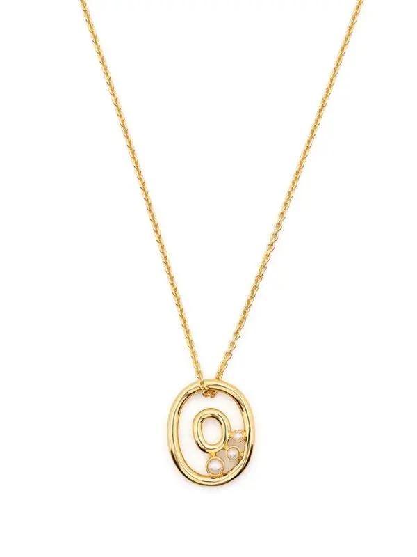 MISSOMA Pearl-embellished Initial Pendant Necklace - Gold