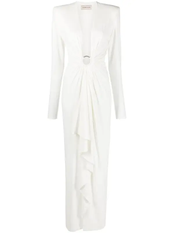 Alexandre Vauthier Plunge-neck Draped Gown