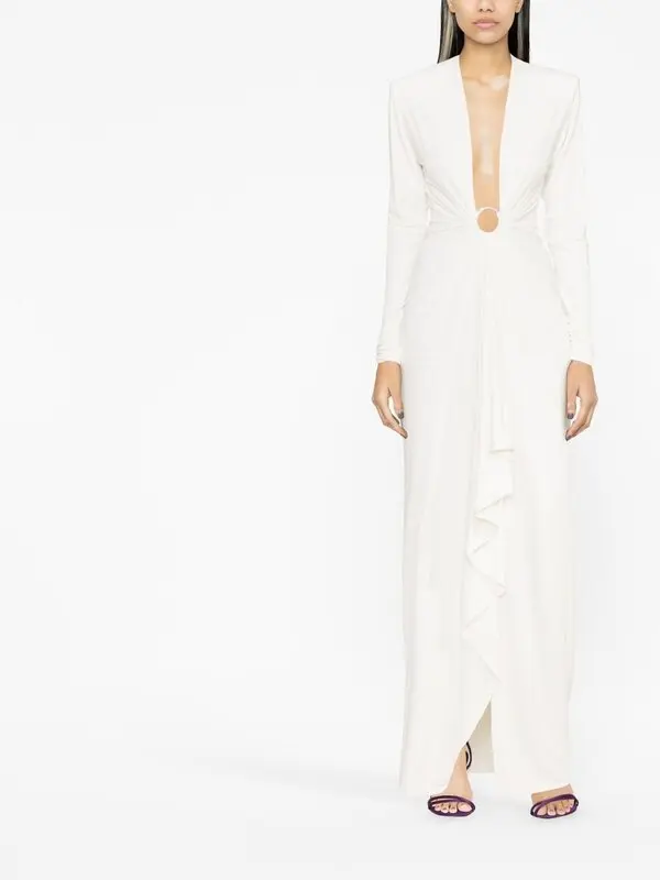 Alexandre Vauthier Plunge-neck Draped Gown