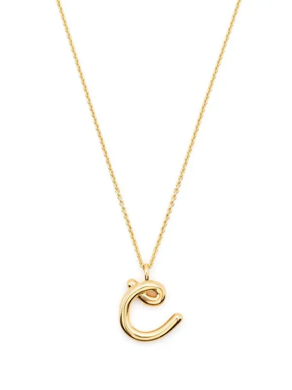 MISSOMA Curly Molten Initial Pendant Necklace - Gold