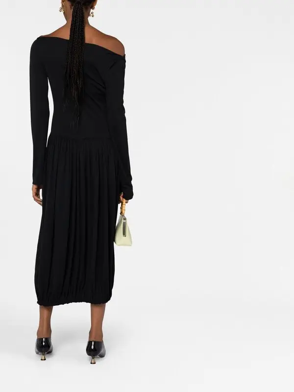 LANVIN Long-sleeve Asymmetric Midi Dress