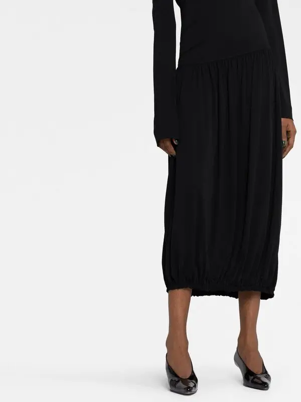 LANVIN Long-sleeve Asymmetric Midi Dress