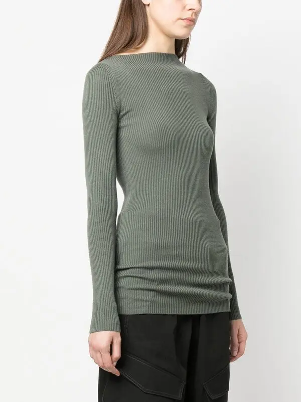 Rick Owens Cut-out-back Cashmere Sweatshirt - Grey