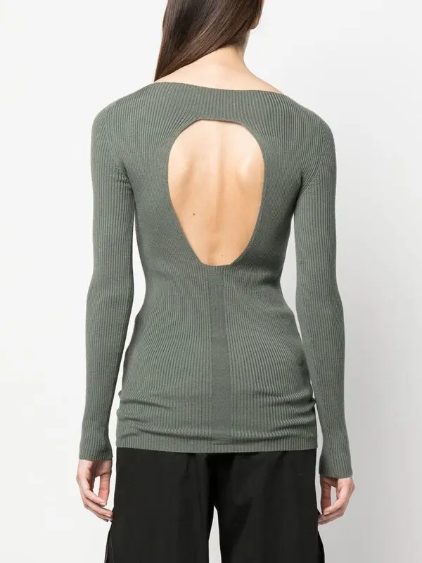 Rick Owens Cut-out-back Cashmere Sweatshirt - Grey