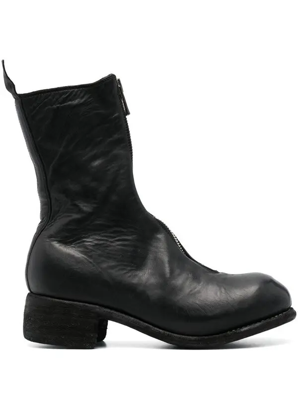 Guidi Front-zip 40mm Leather Boots - Black