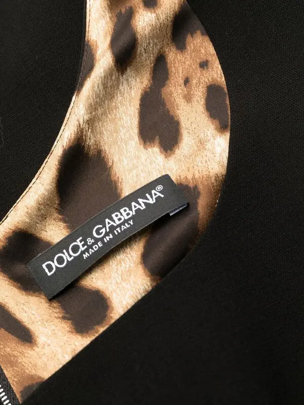Dolce & Gabbana Square-neck Midi Dress - Black