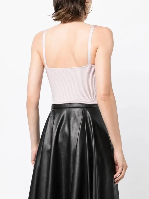 Alexander McQueen Rib-knitted Bustier Crop Top - Pink