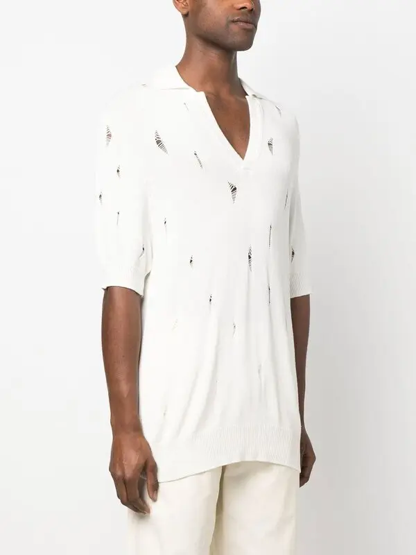 BARROW Extra Long Distressed Polo Shirt