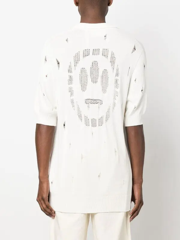 BARROW Extra Long Distressed Polo Shirt