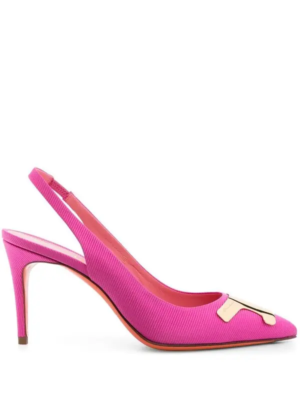 Santoni Ribbed-finish 90mm Pumps