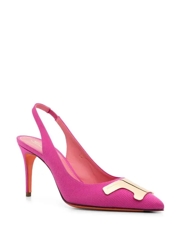 Santoni Ribbed-finish 90mm Pumps