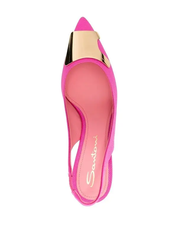 Santoni Ribbed-finish 90mm Pumps