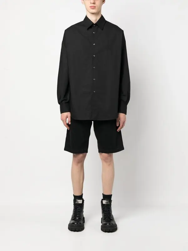 DIESEL® Embroidered-logo Detail Shirt - Black