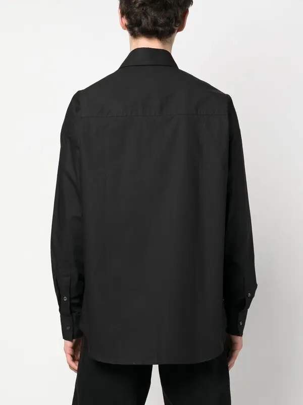 DIESEL® Embroidered-logo Detail Shirt - Black