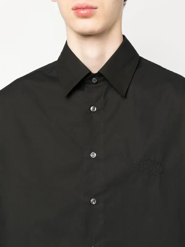 DIESEL® Embroidered-logo Detail Shirt - Black