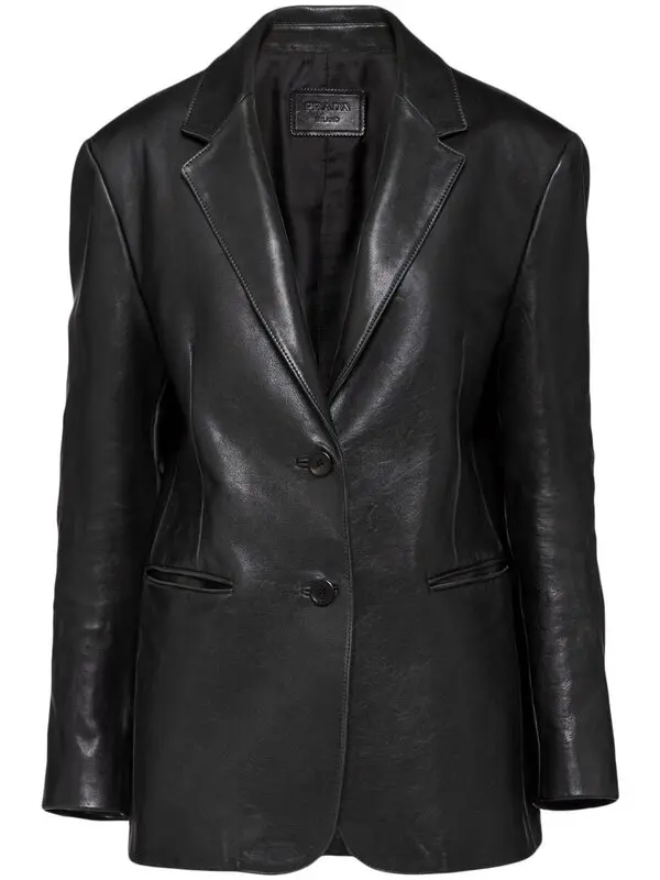 Prada Single-breasted Leather Jacket