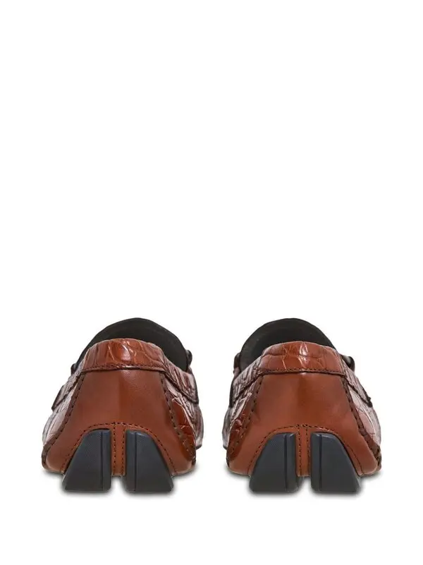 FERRAGAMO Gancini-buckle Leather Driving Shoes - Brown