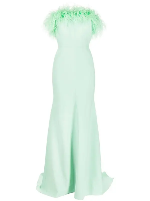 Jenny Packham Mabel Feather-trim Gown