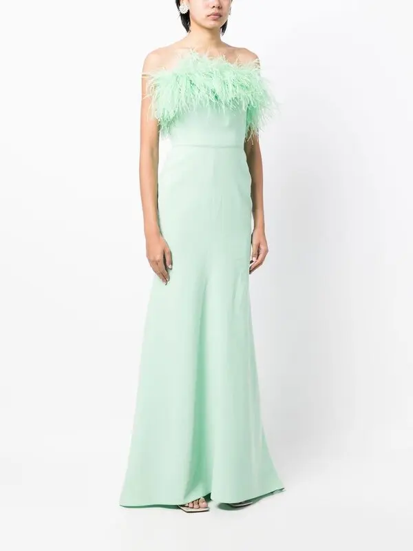 Jenny Packham Mabel Feather-trim Gown