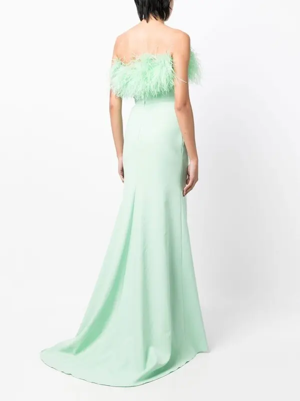 Jenny Packham Mabel Feather-trim Gown