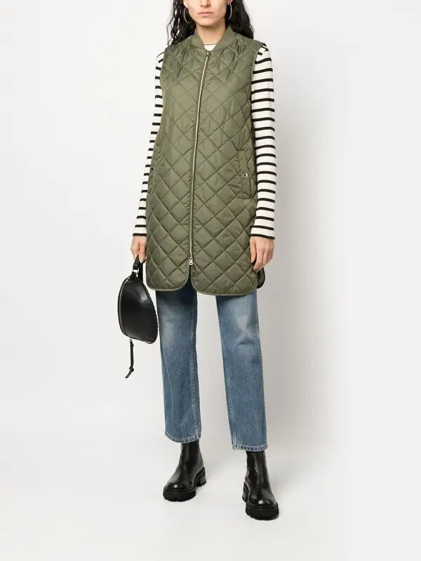 Geox Asheely Quilted Gilet - Green