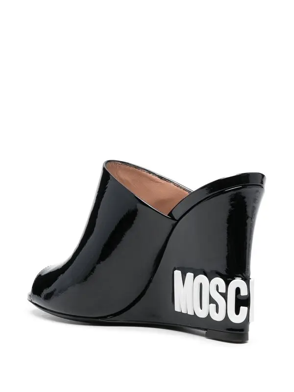Moschino 110mm Embossed-logo Wedge Sandals