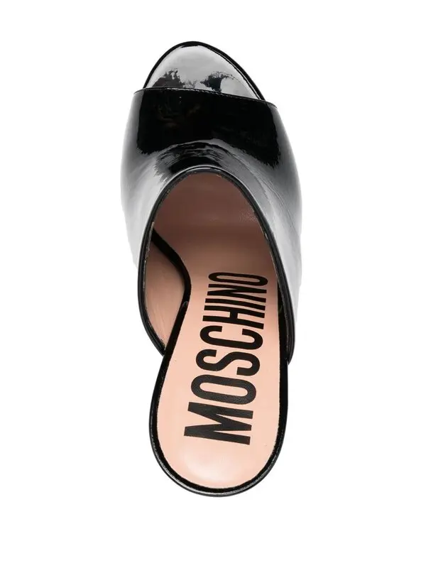 Moschino 110mm Embossed-logo Wedge Sandals
