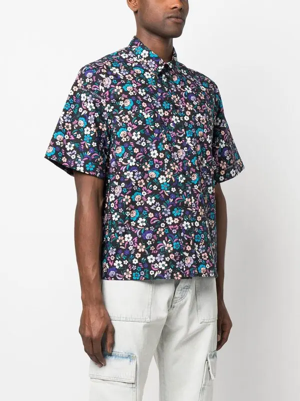 Off-White Flowers Summer Cotton Shirt