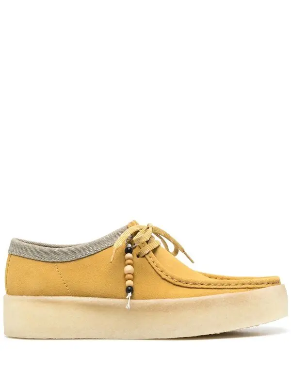 Clarks Suede Boat Shoes With Wooden Beads - Yellow