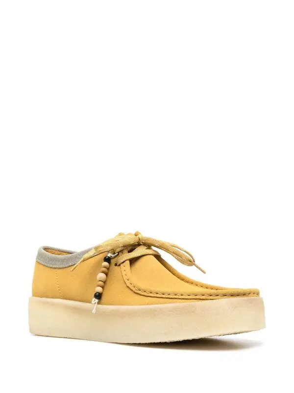 Clarks Suede Boat Shoes With Wooden Beads - Yellow