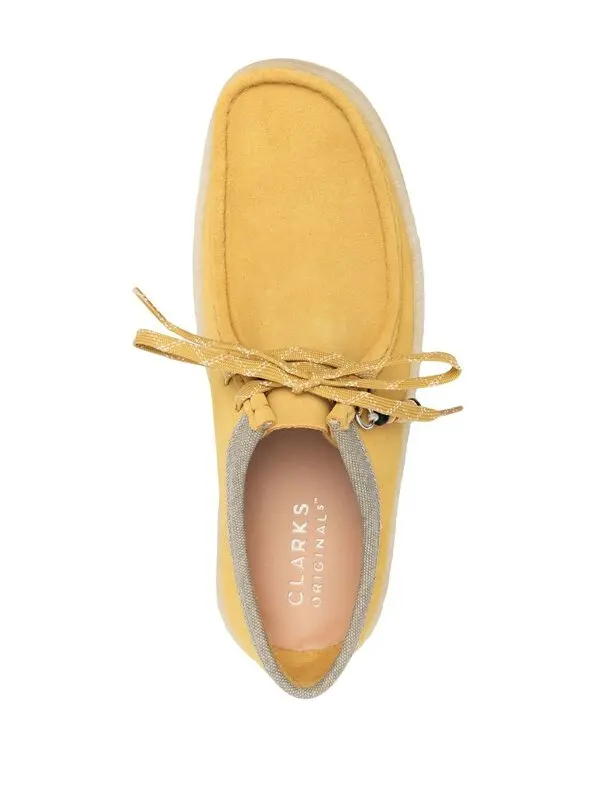 Clarks Suede Boat Shoes With Wooden Beads - Yellow