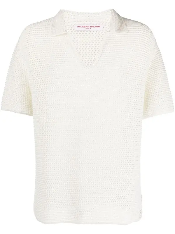 Orlebar Brown Batten Crochet Polo Shirt - Neutrals