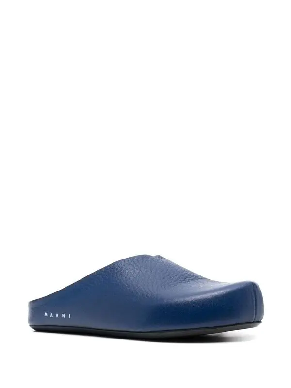 Marni Textured-leather Slippers