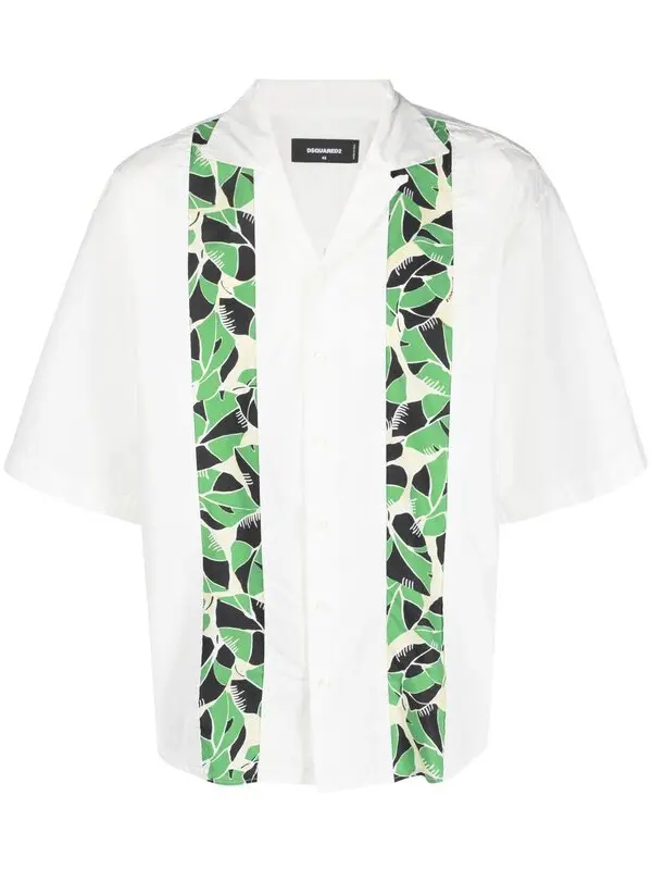 Dsquared2 Leaf-print Short-sleeve Shirt