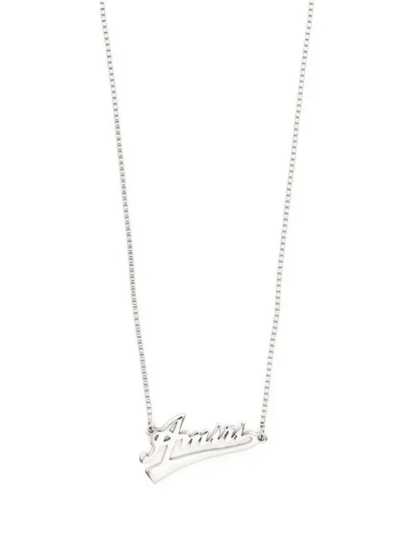 Amiri Logo-Charm Detail Necklace In Silver - 25% Off | Editorialist