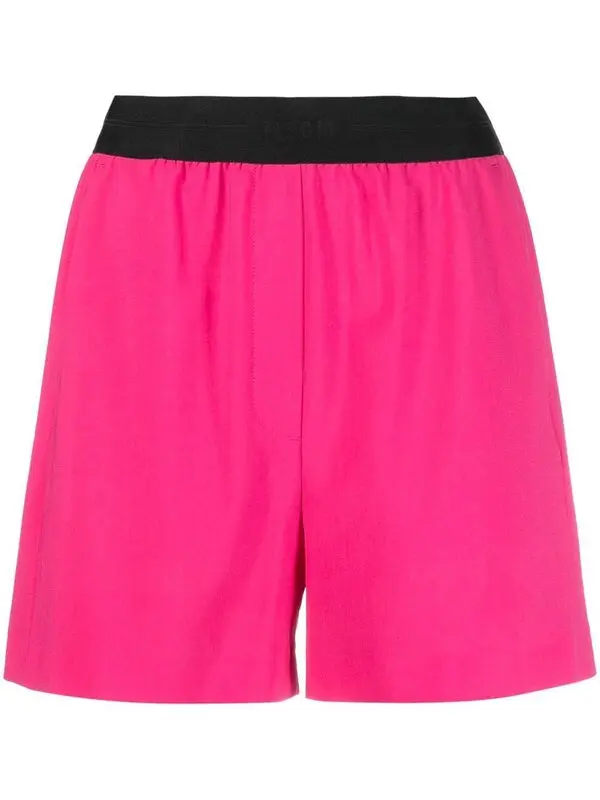 MSGM Logo-waistband Shorts - Pink