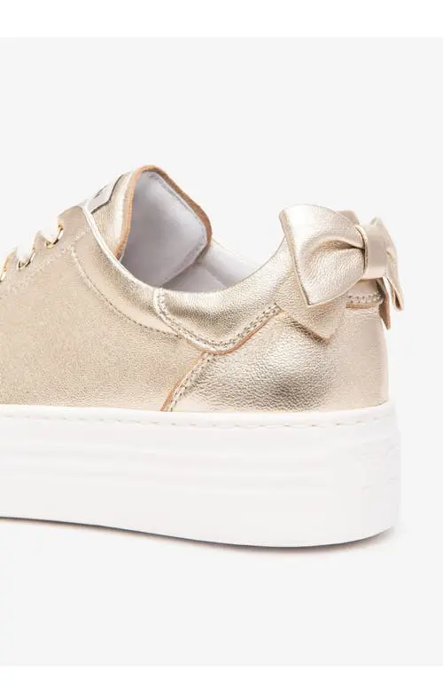 NEROGIARDINI Bow Platform Sneakers - Gold