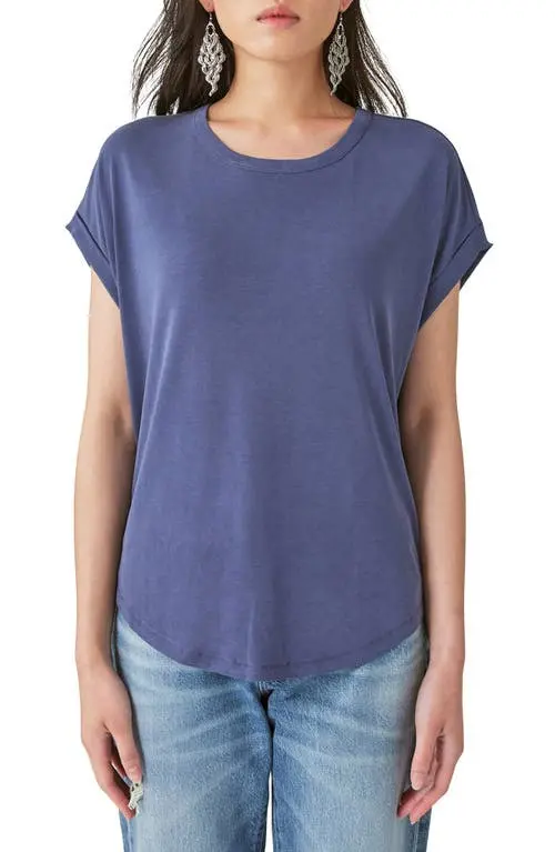 Lucky Brand Sandwash Dolman T-shirt - Navy