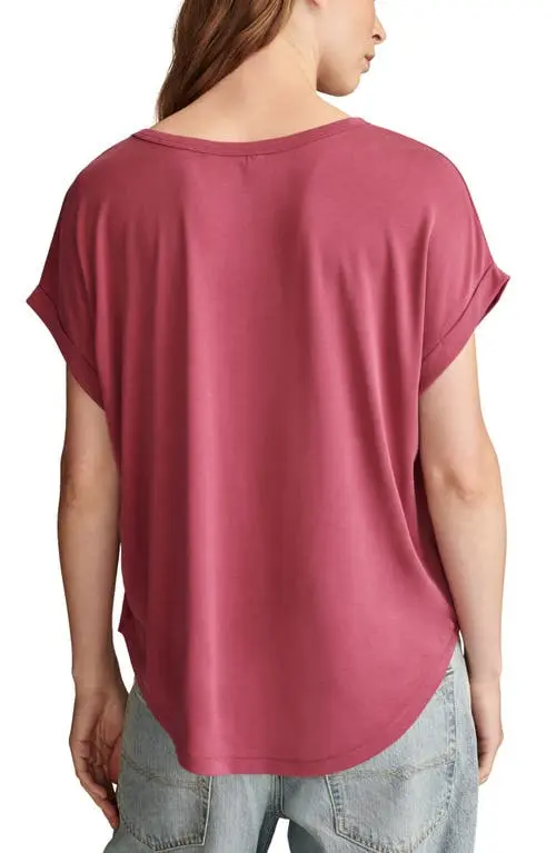 Lucky Brand Sandwash Dolman T-shirt - Violet Quartz