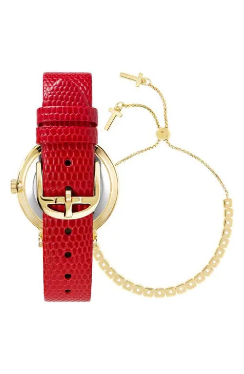 Ted Baker London Phylipa Leather Strap Watch & Bracelet Set