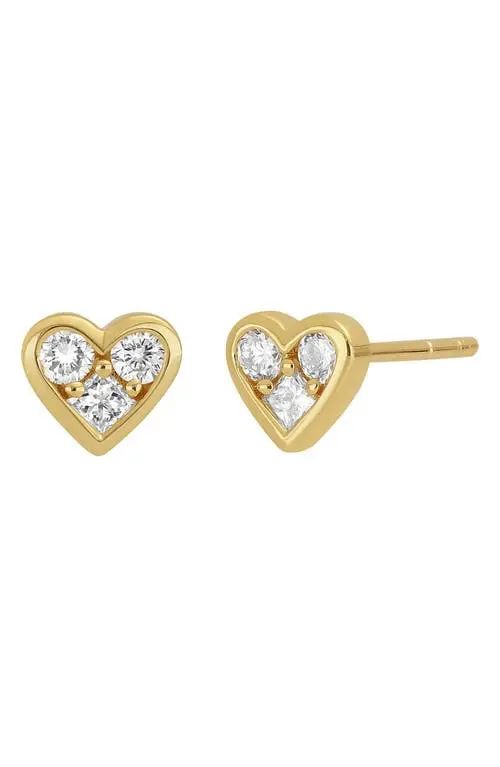Bony Levy Simple Obsession Diamond Heart Earrings - 18k Yellow Gold