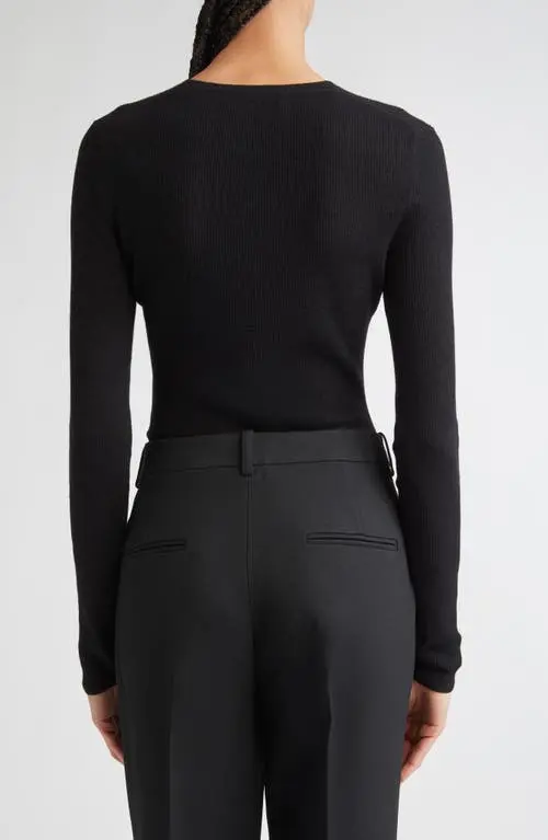 Michael Kors Hutton Cashmere Rib Sweater - Black