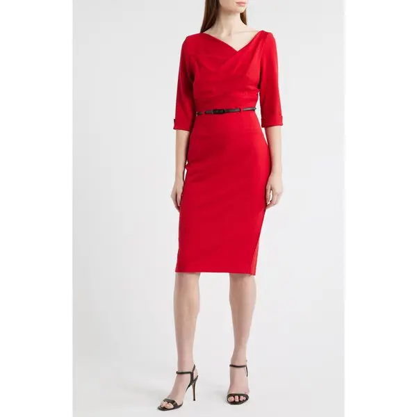Black Halo Jackie O Sheath Dress - Red