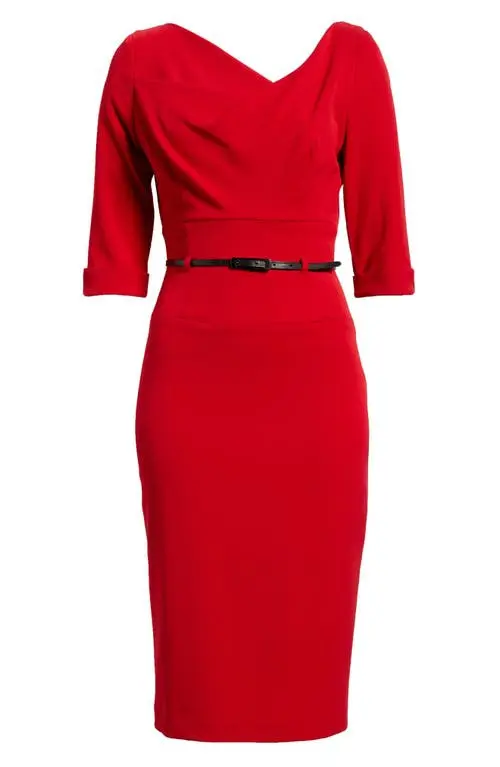 Black Halo Jackie O Sheath Dress - Red