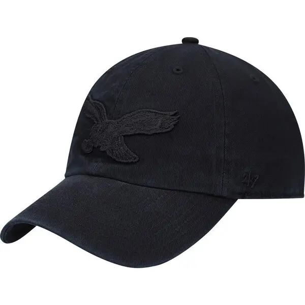 '47 Philadelphia Eagles Tonal Team Clean Up Historic Logo Adjustable Hat - Black