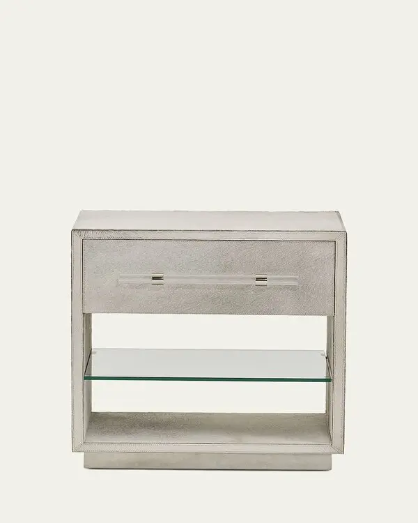 INTERLUDE HOME Cassian Hair On Hide Bedside Chest
