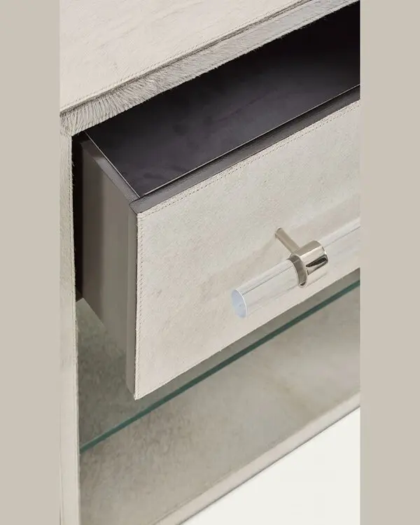 INTERLUDE HOME Cassian Hair On Hide Bedside Chest