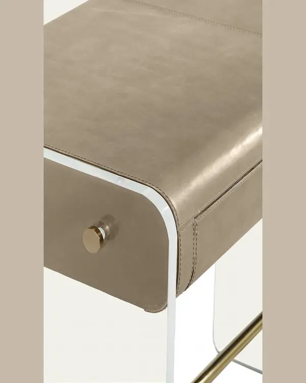 INTERLUDE HOME Cora Acrylic And Leather Desk